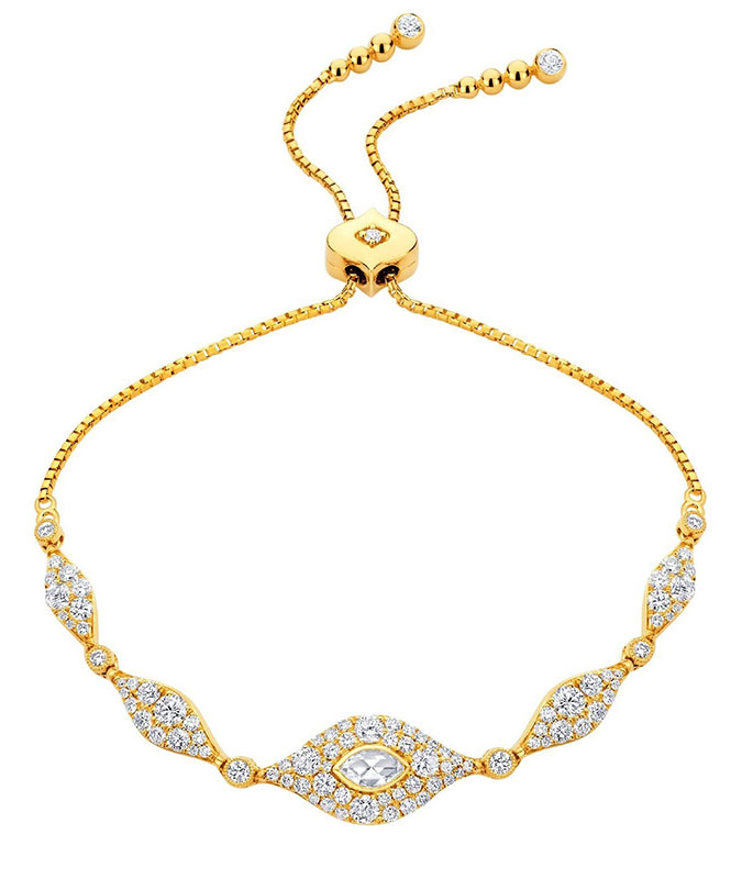 Donna Rose-Cut Marquis Bolo Bracelet Yellow Gold | Sara Weinstock ...